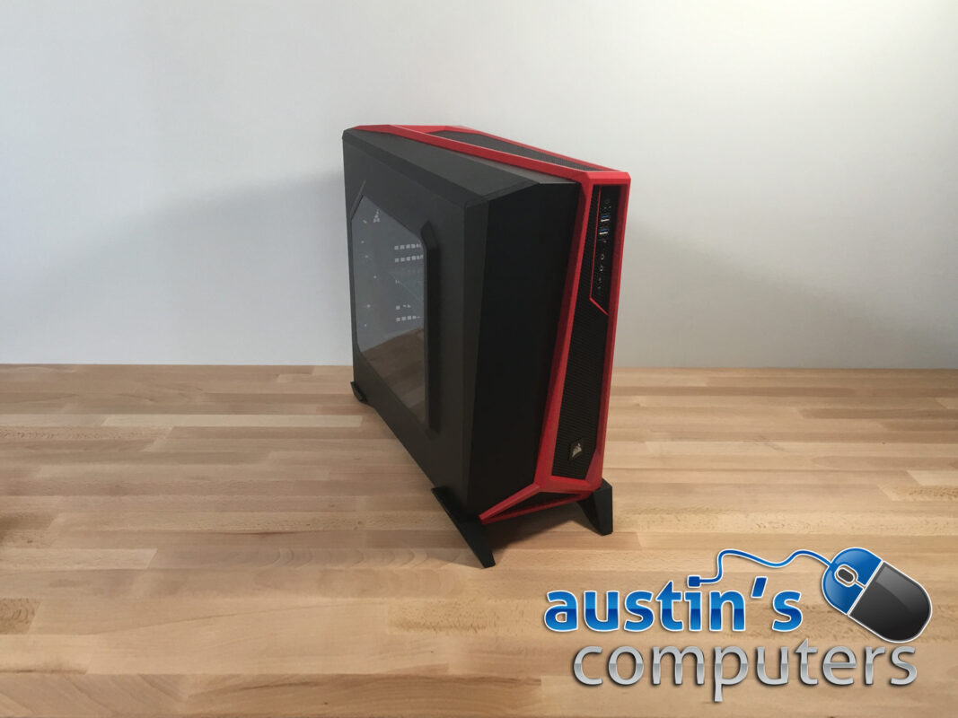 Black & Red Window Custom Built Desktop Computer - Austin's Computer Repair